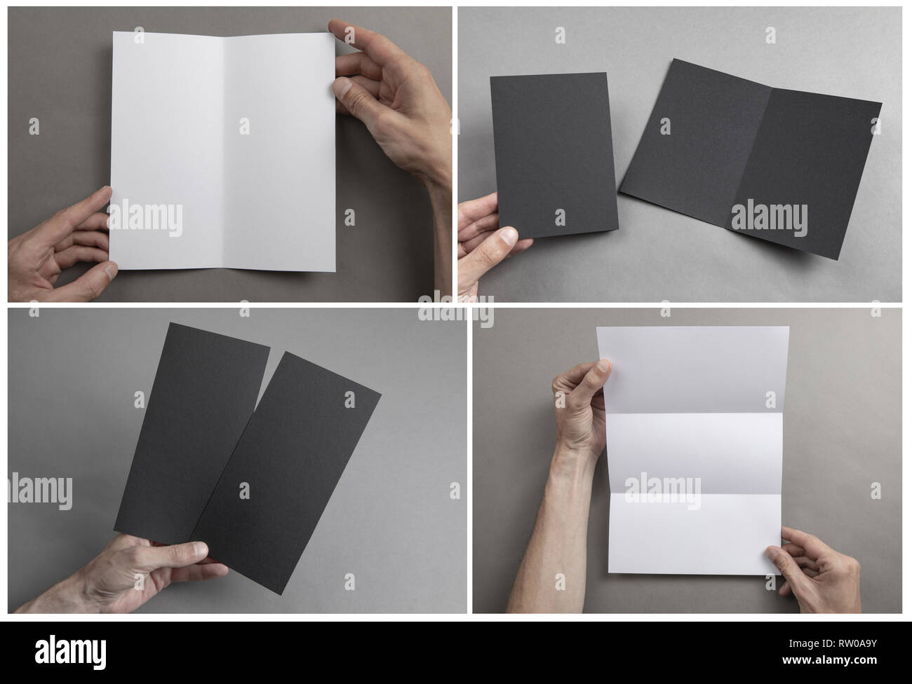 A man holding booklet. Set of identity template Stock Photo - Alamy