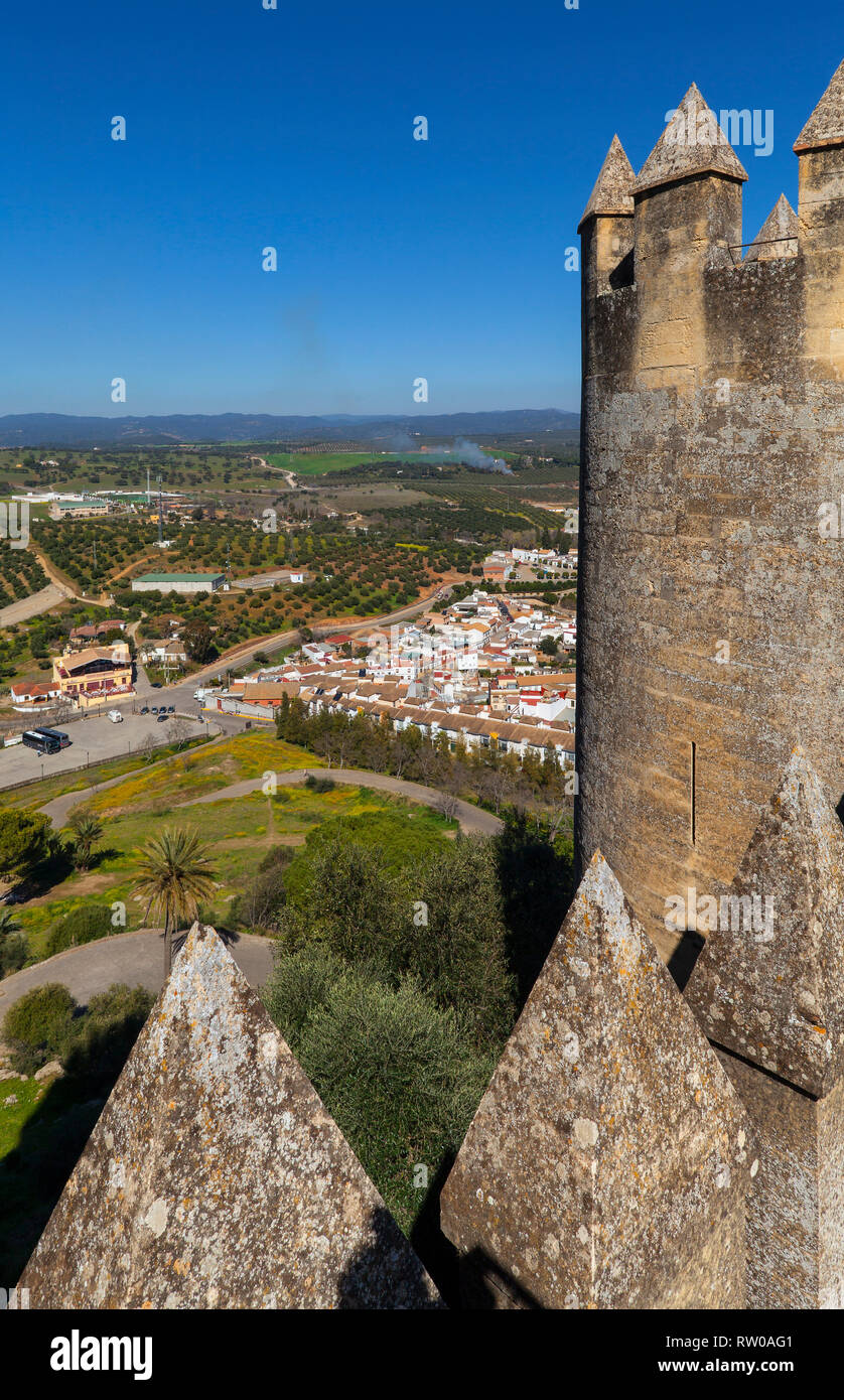 Battlements of the Castillo de Almodóvar del Río in the Province of ...