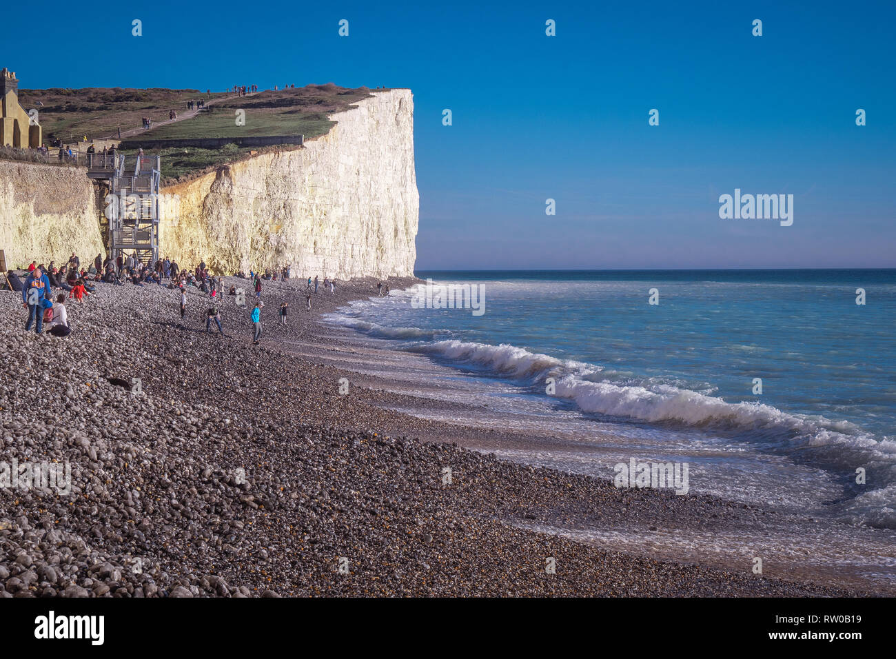 White Cliffs at the English South coast Stock Photo - Alamy