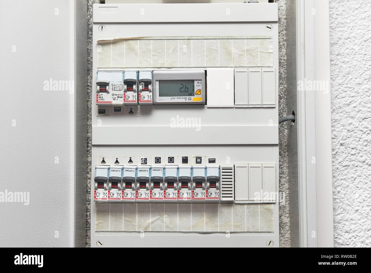 Electricity switches and wiring Stock Photo - Alamy