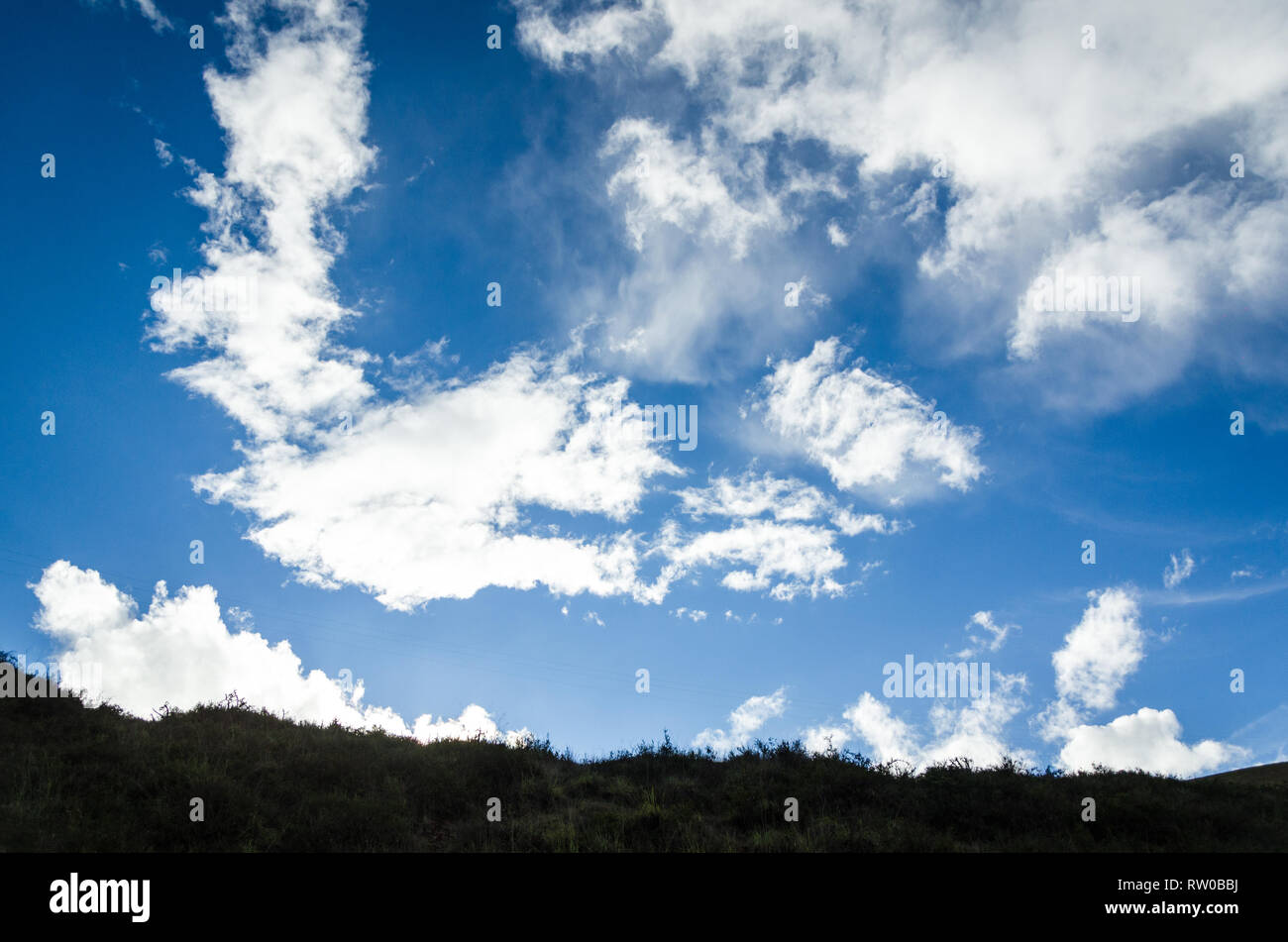blue sky with clouds closeup in Cusco - Peru Stock Photo - Alamy