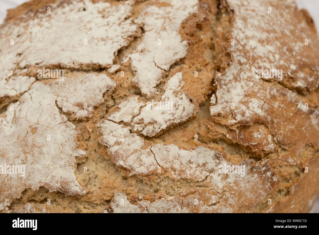 fresh rustic round bread texture macro Stock Photo - Alamy