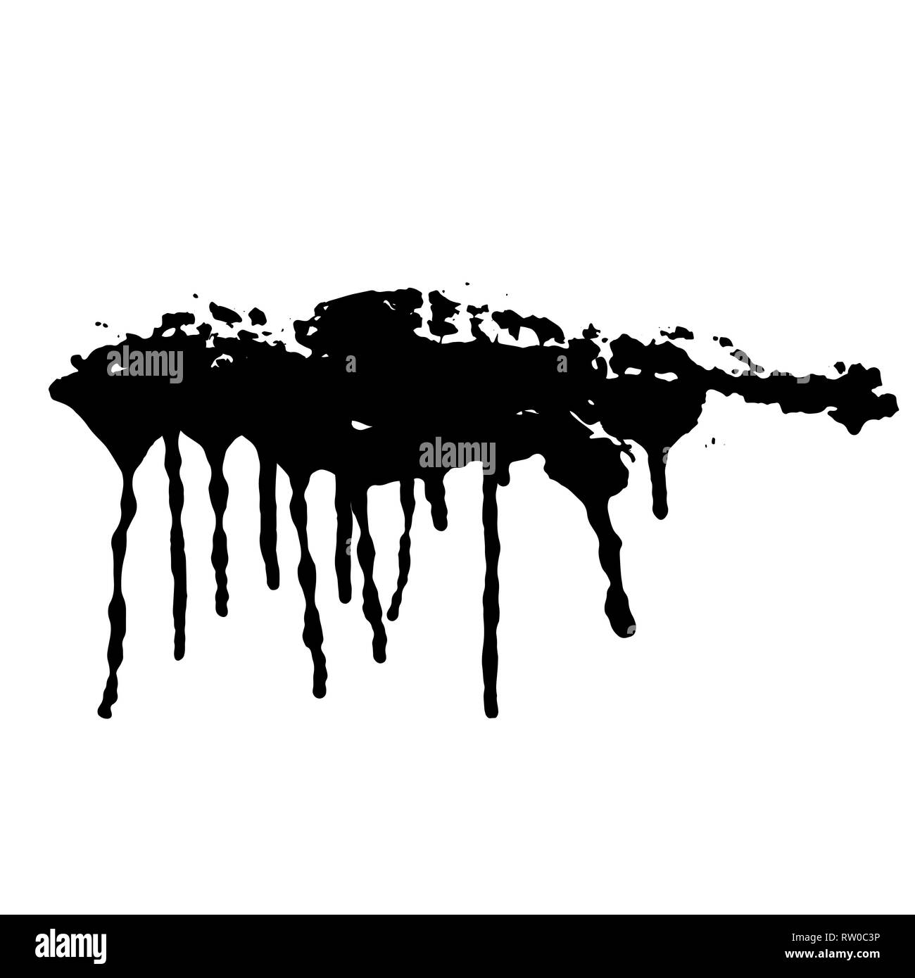 Spray drips banner. Grunge hand drawn vector illustration Stock Vector ...