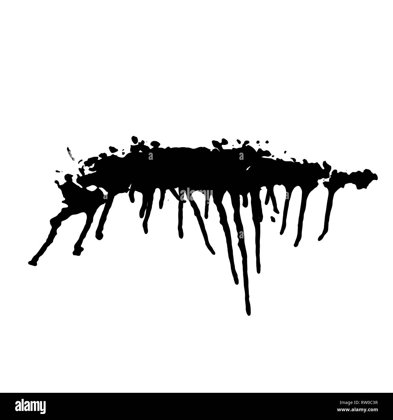 Spray drips banner. Grunge hand drawn vector illustration Stock Vector ...