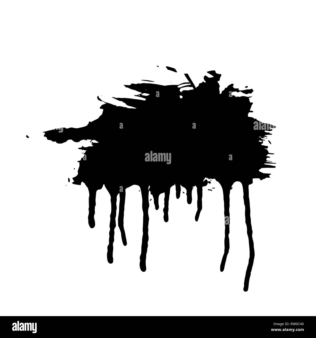 Spray drips banner. Grunge hand drawn vector illustration Stock Vector ...