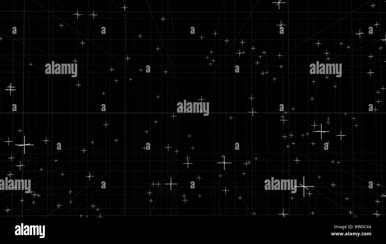 Abstract futuristic perspective wireframe Black and White Stock Photos ...