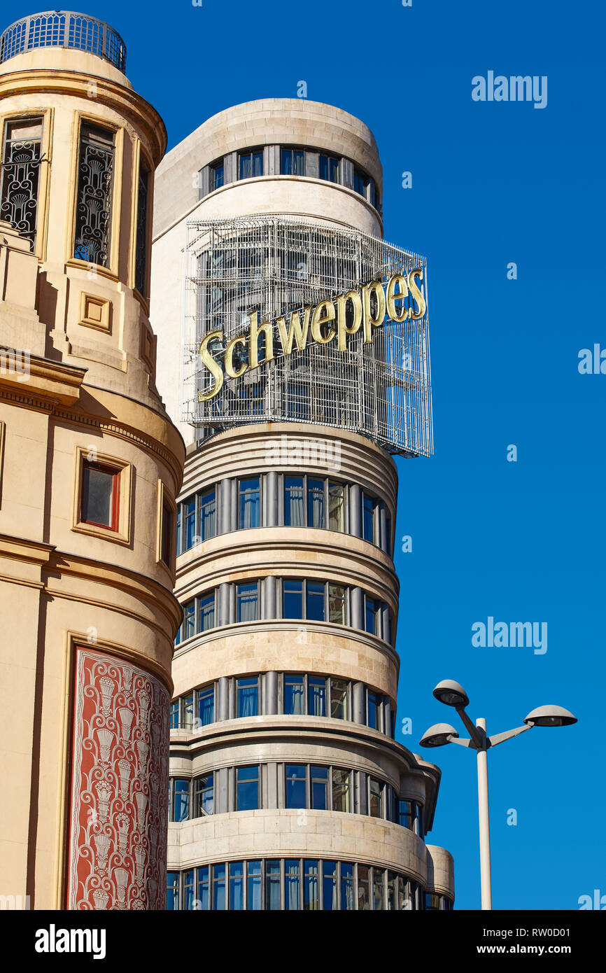 Madrid city center downtown historic and classic buildings. Spanish ...