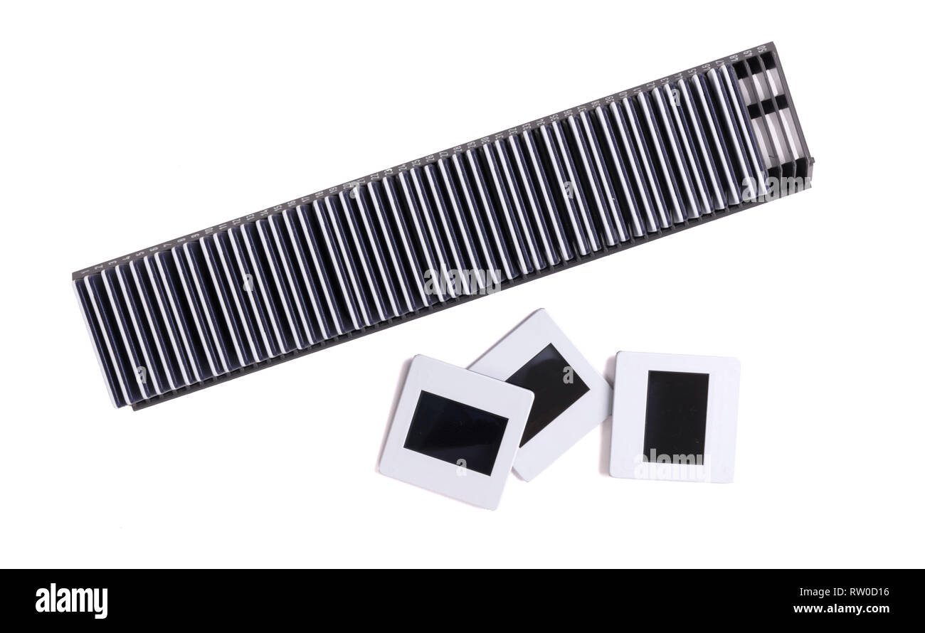 Photo slide films, isolated on a white background Stock Photo - Alamy