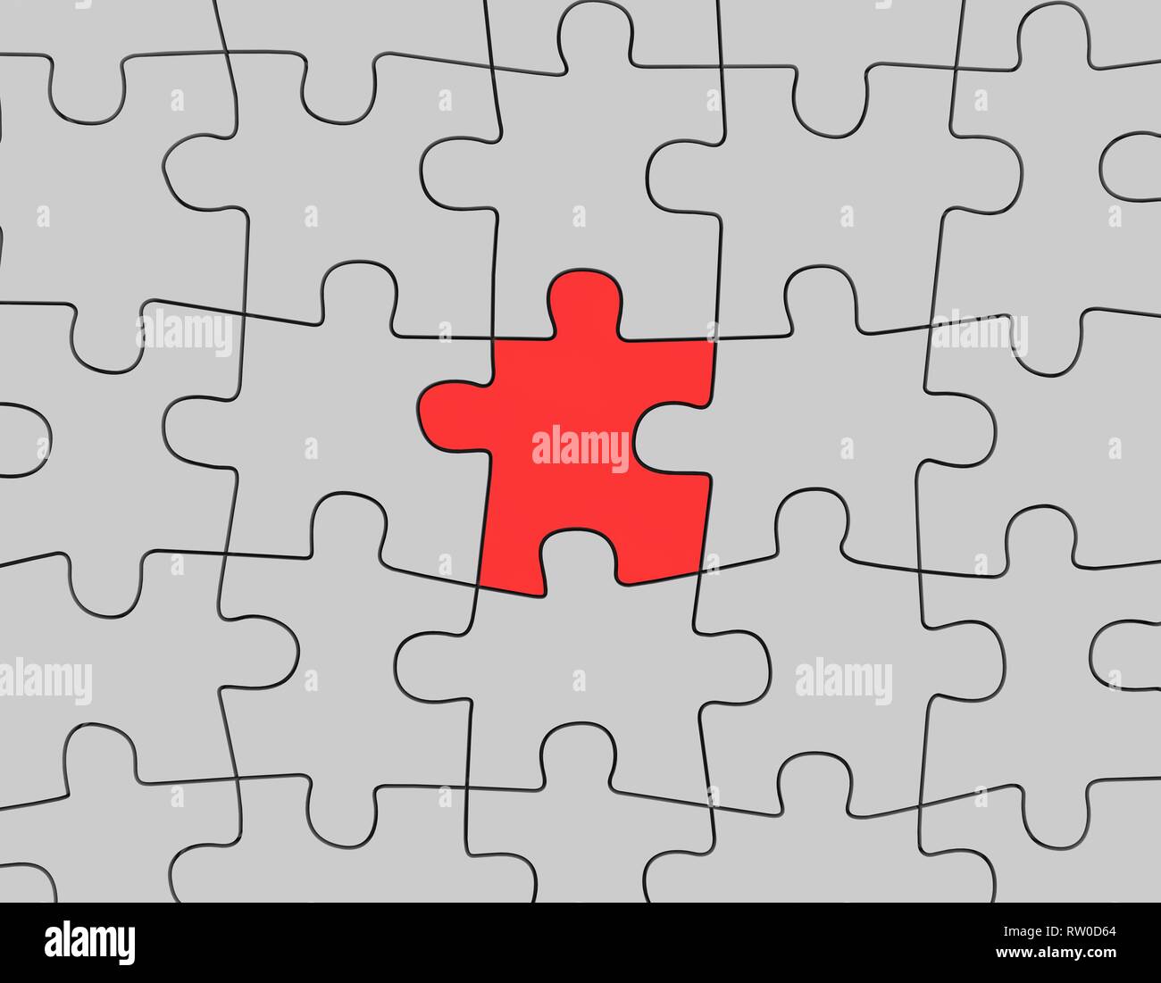 Closely connected puzzles, teamwork Stock Photo - Alamy