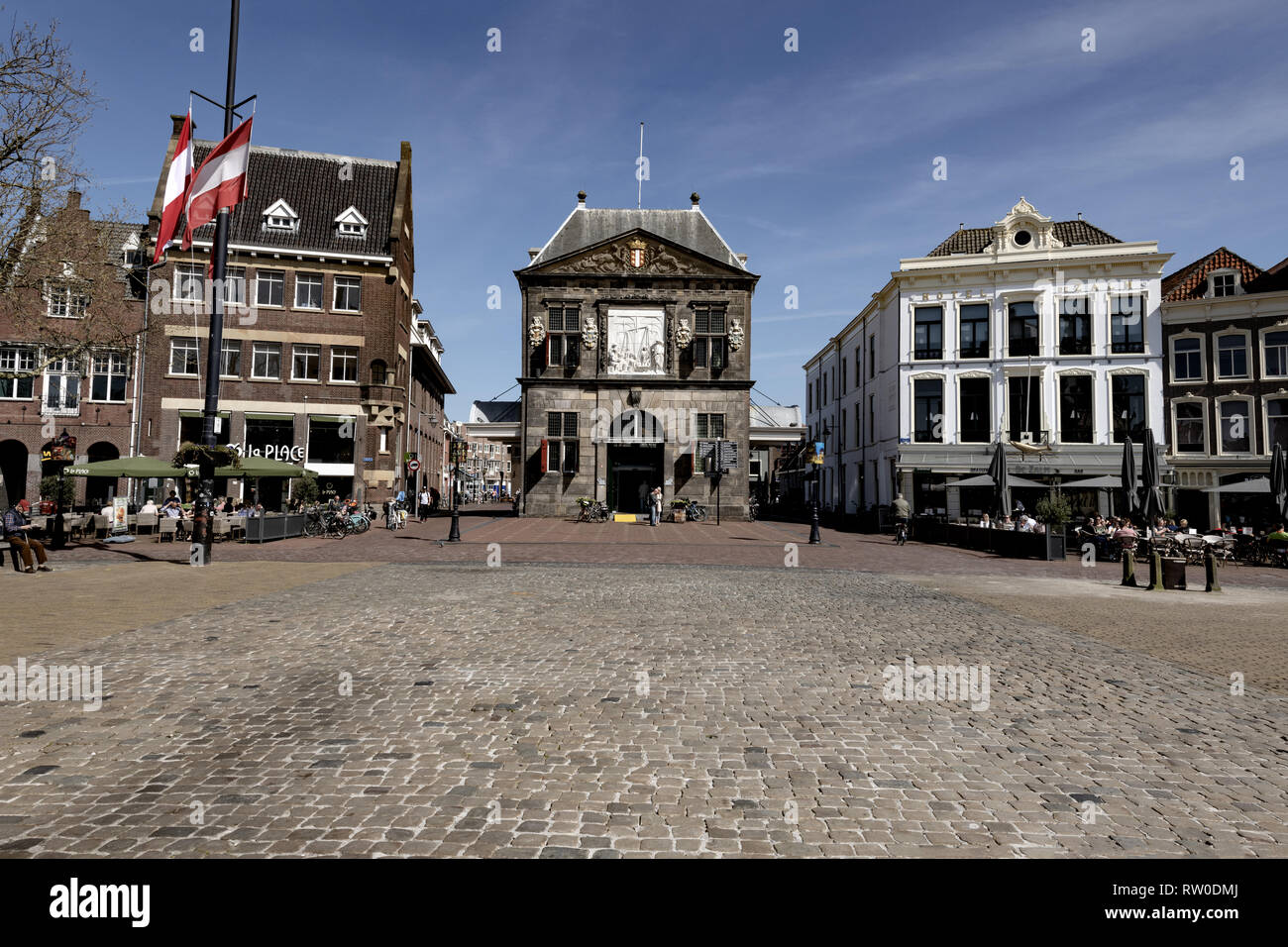 Netherlands; Gouda, 2017, city center, showing its famous chesse ...