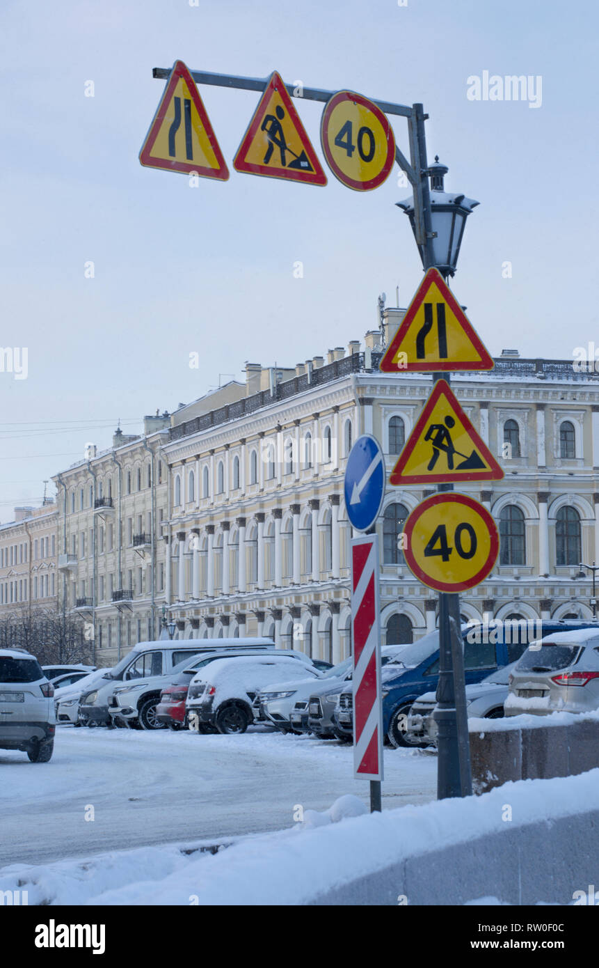 Too many road signs hi-res stock photography and images - Alamy