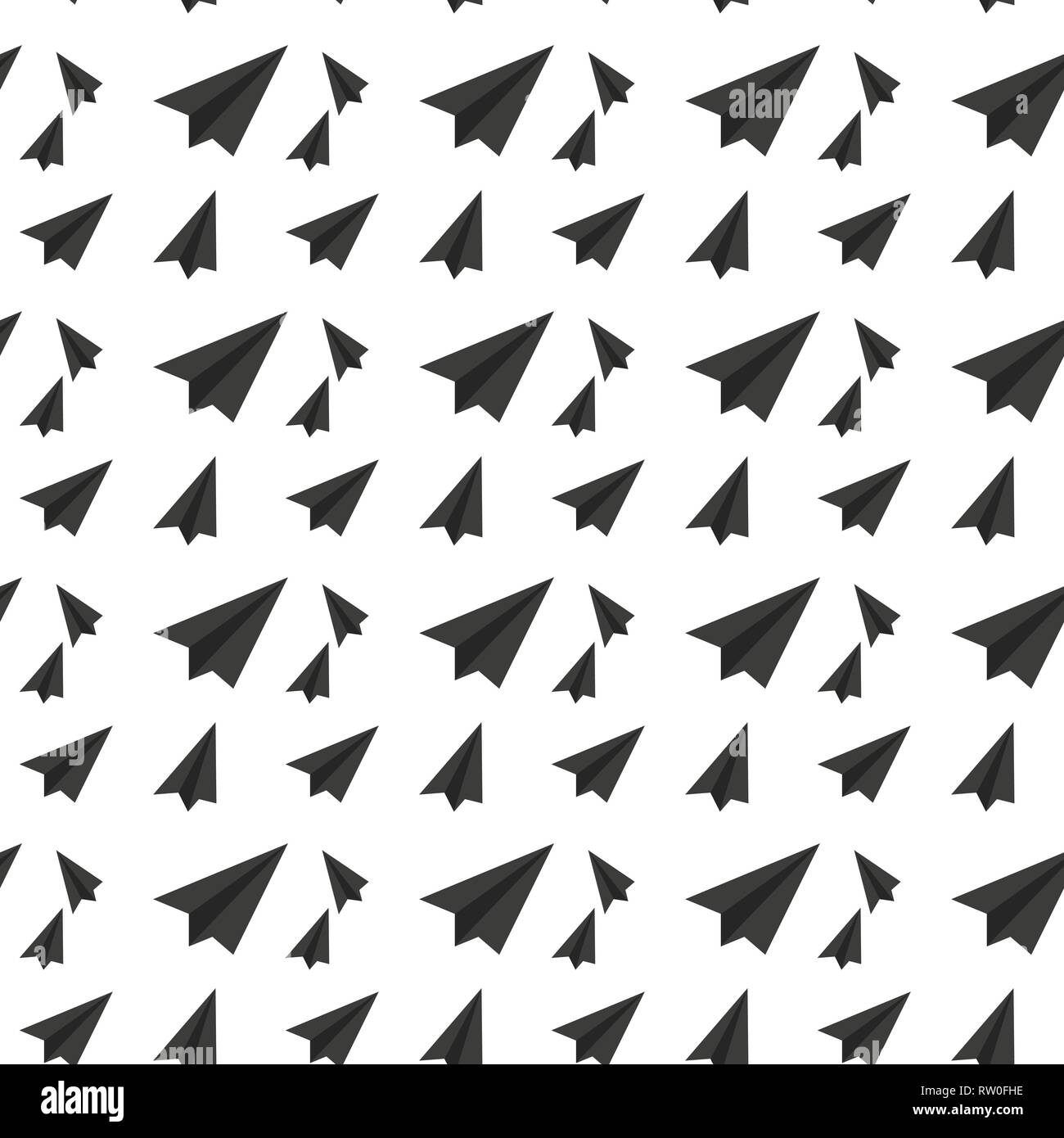 Paper plane pattern repeat seamless in black color for any design ...