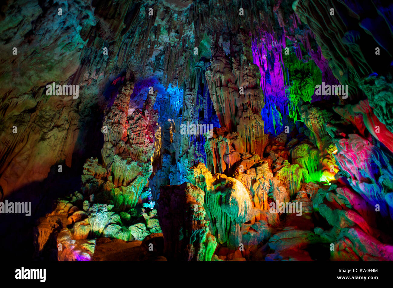 The Reed Flute caves of Guilin, China Stock Photo - Alamy