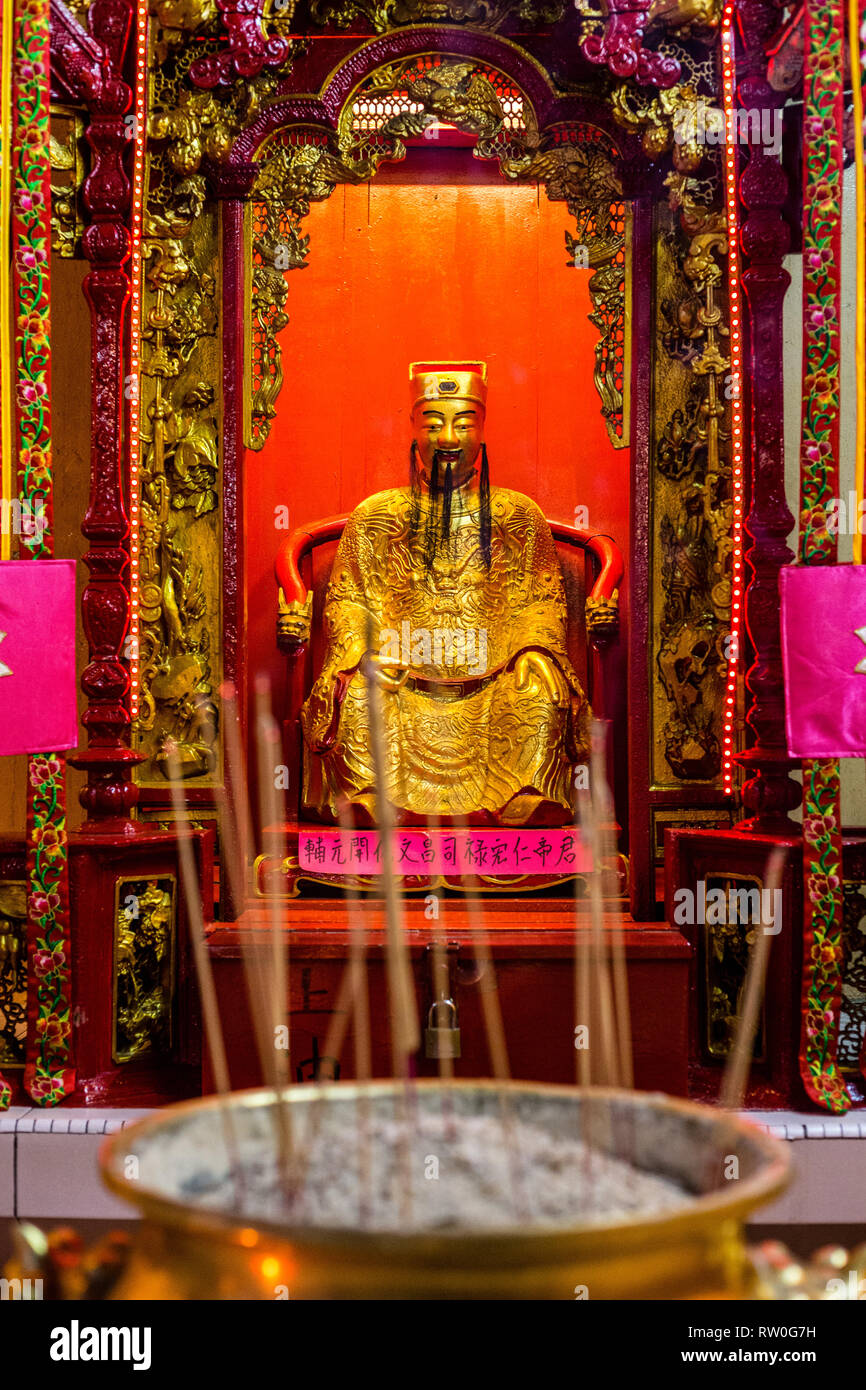 A Side Altar in the Guan Di (Kuan Ti) Taoist Temple, Chinatown, Kuala ...