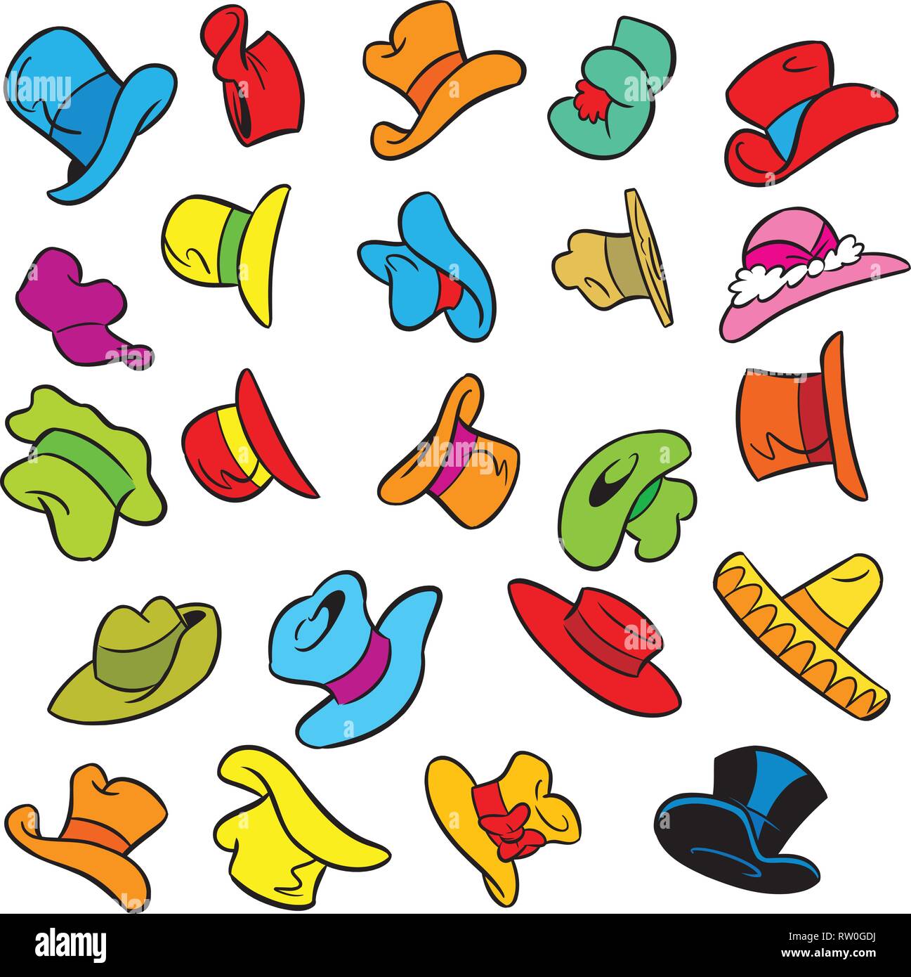 Leather hats Stock Vector Images - Alamy