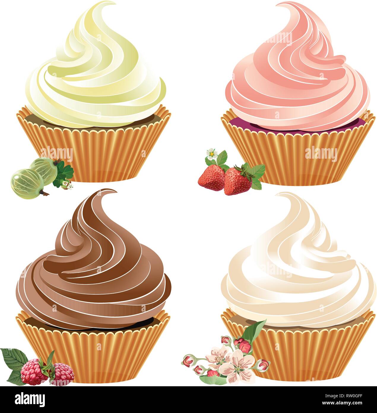 Sugar fruit decoration Stock Vector Images - Alamy