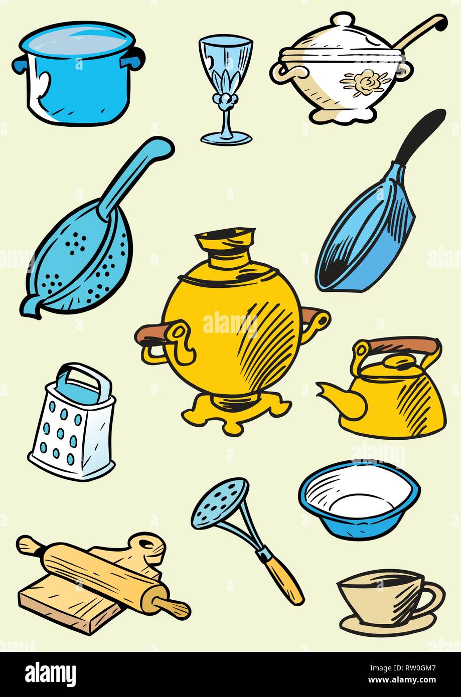 Cartoon kitchen utensil hi-res stock photography and images - Alamy