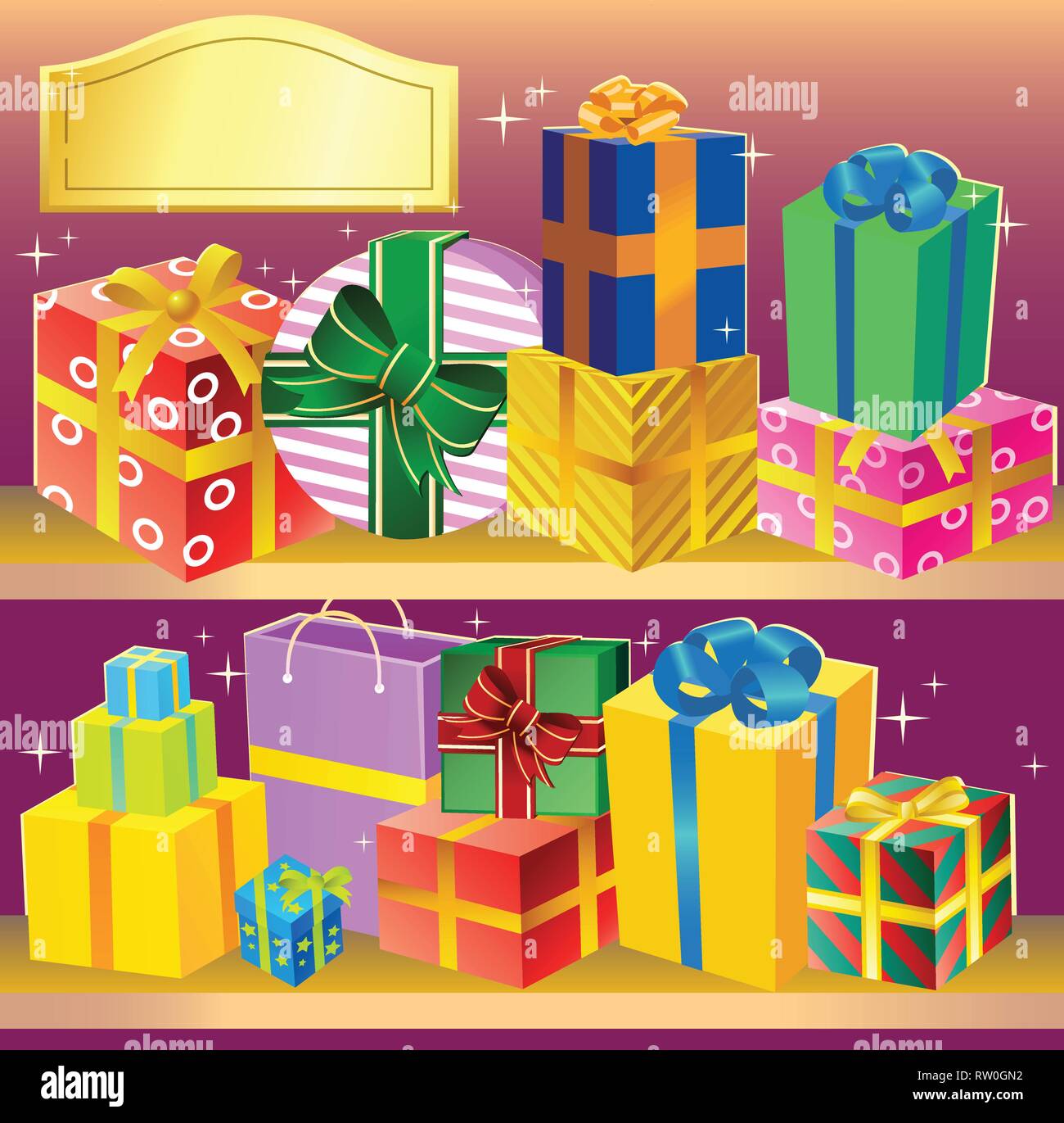 Present boxes tied ribbon Stock Vector Images - Alamy