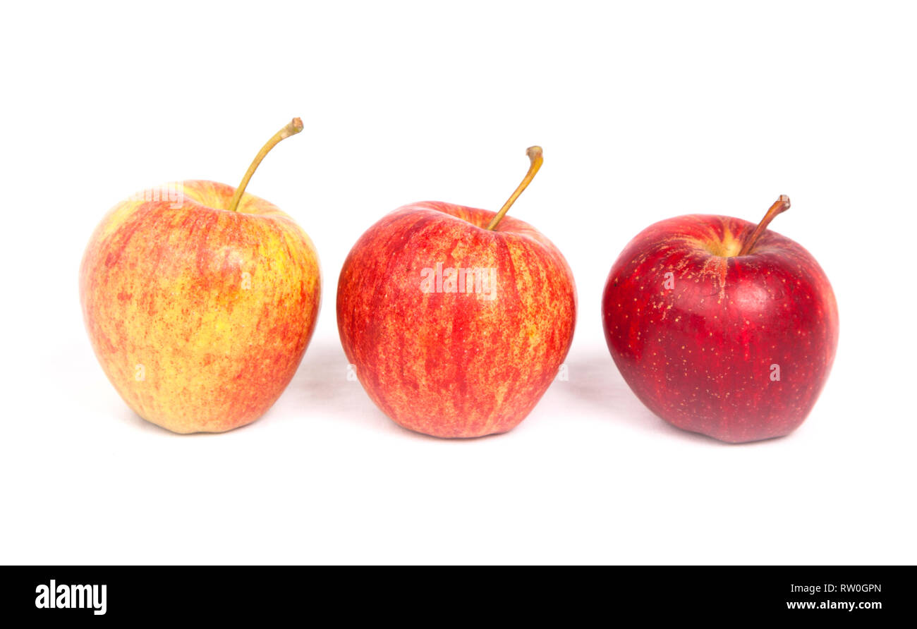Three apples isolated on white background Stock Photo - Alamy