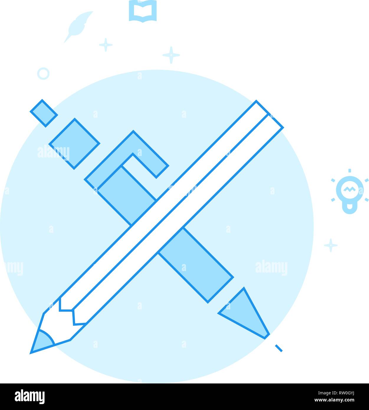 Crossed Pen and Pencil Flat Vector Icon. Writing, Authors, Education ...