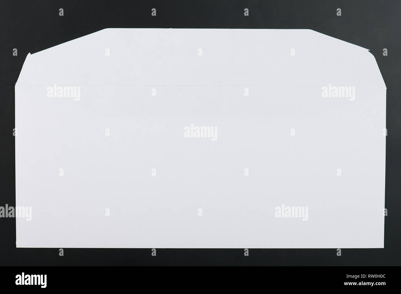 Open envelop front view isolated on black background Stock Photo - Alamy