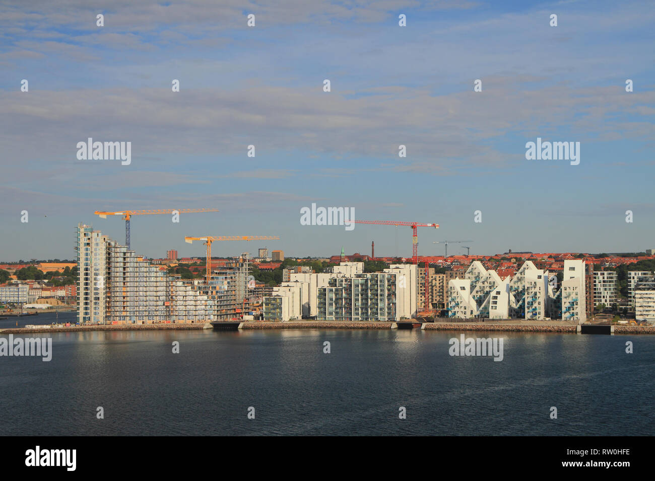 New buildings on bank of sea gulf. Aarhus, Denmark Stock Photo - Alamy