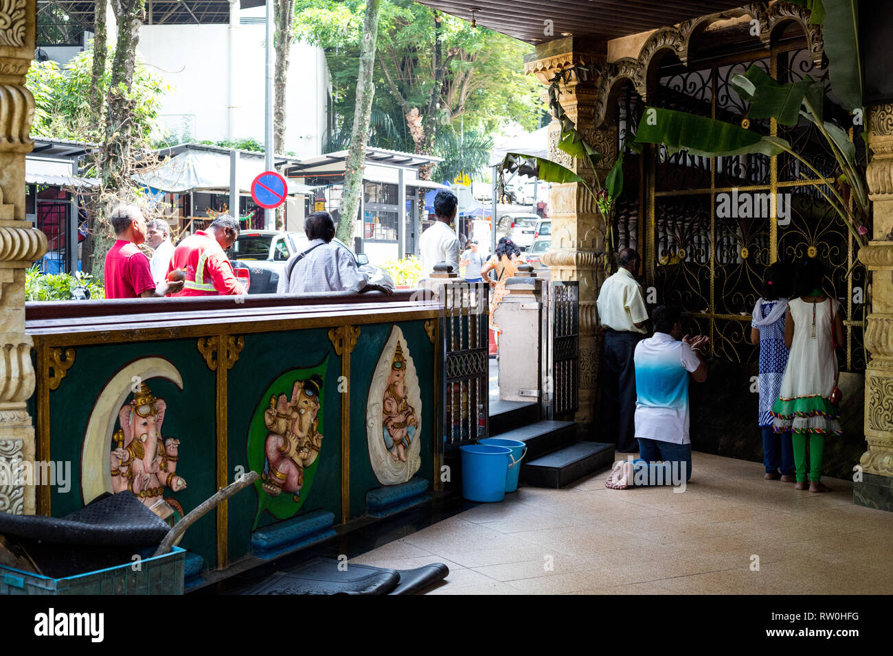Court Hill Ganesh Temple, Hindu, Kuala Lumpur, Malaysia. Worshipers ...