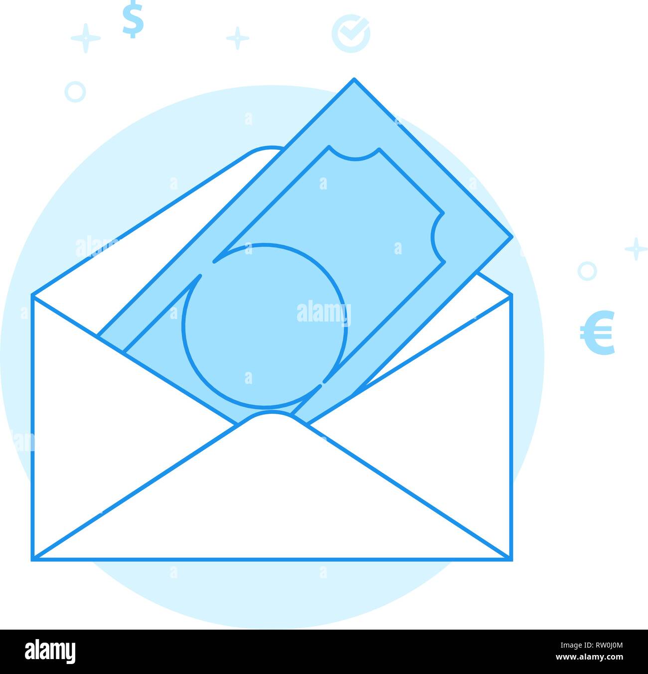 Money Envelope Flat Vector Icon. Money and Finance Illustration. Light ...