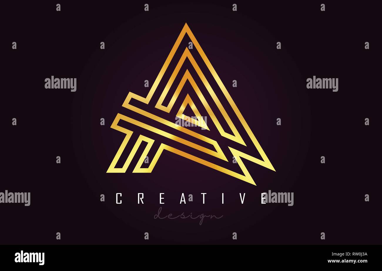 A Golden Letter Logo Monogram Vector Design. Creative A Gold Metal ...