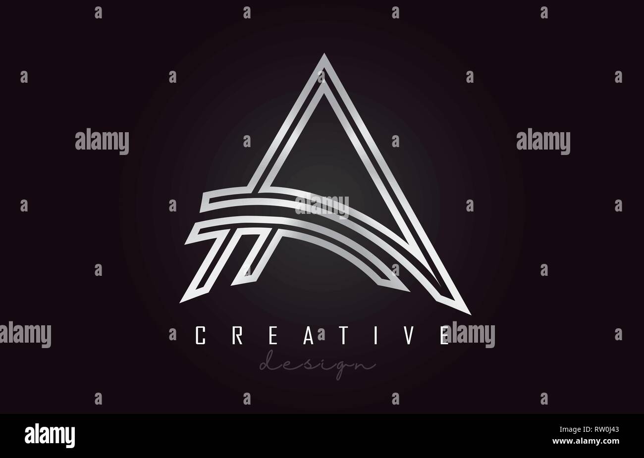 A Silver Letter Logo Monogram Vector Design. Creative A Silver Metal ...