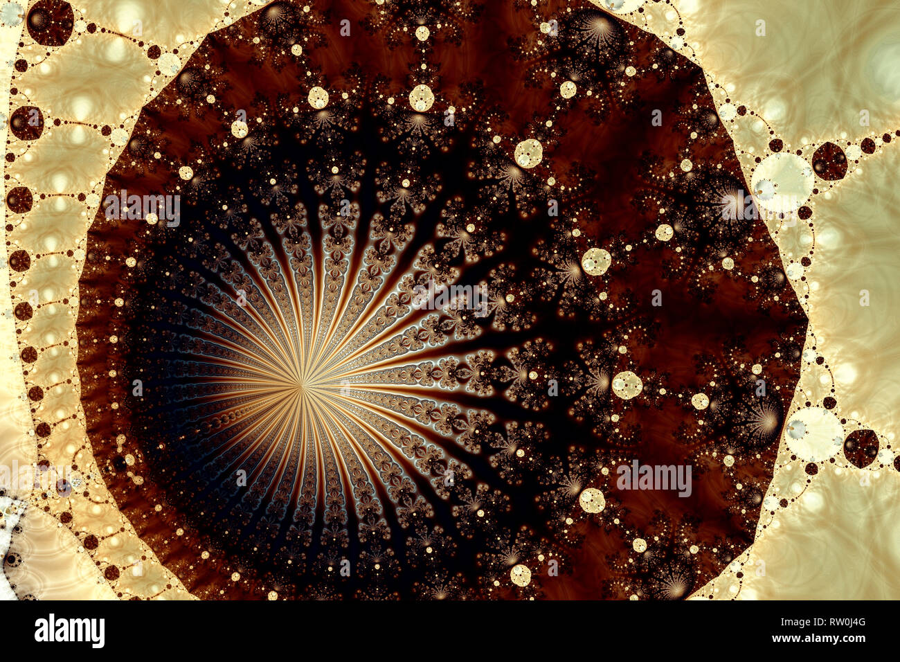 Fractal image with a fancy pattern of bright colors in the art Nouveau ...