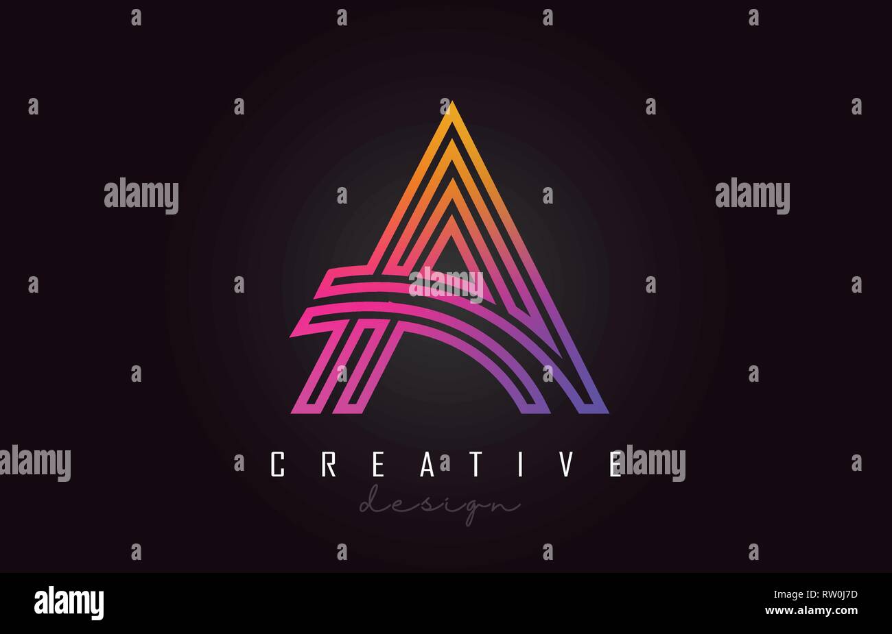 A Purple Letter Logo Monogram Vector Design. Creative A Vibrant ...