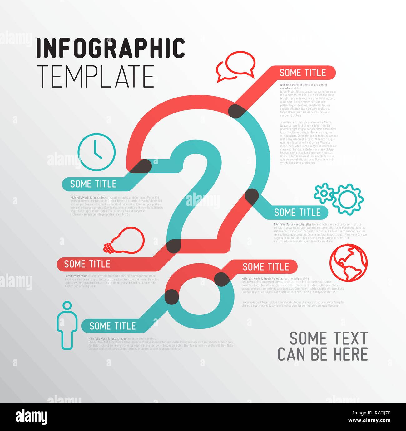 Vector Question Mark Infographic report template made from thick marker ...
