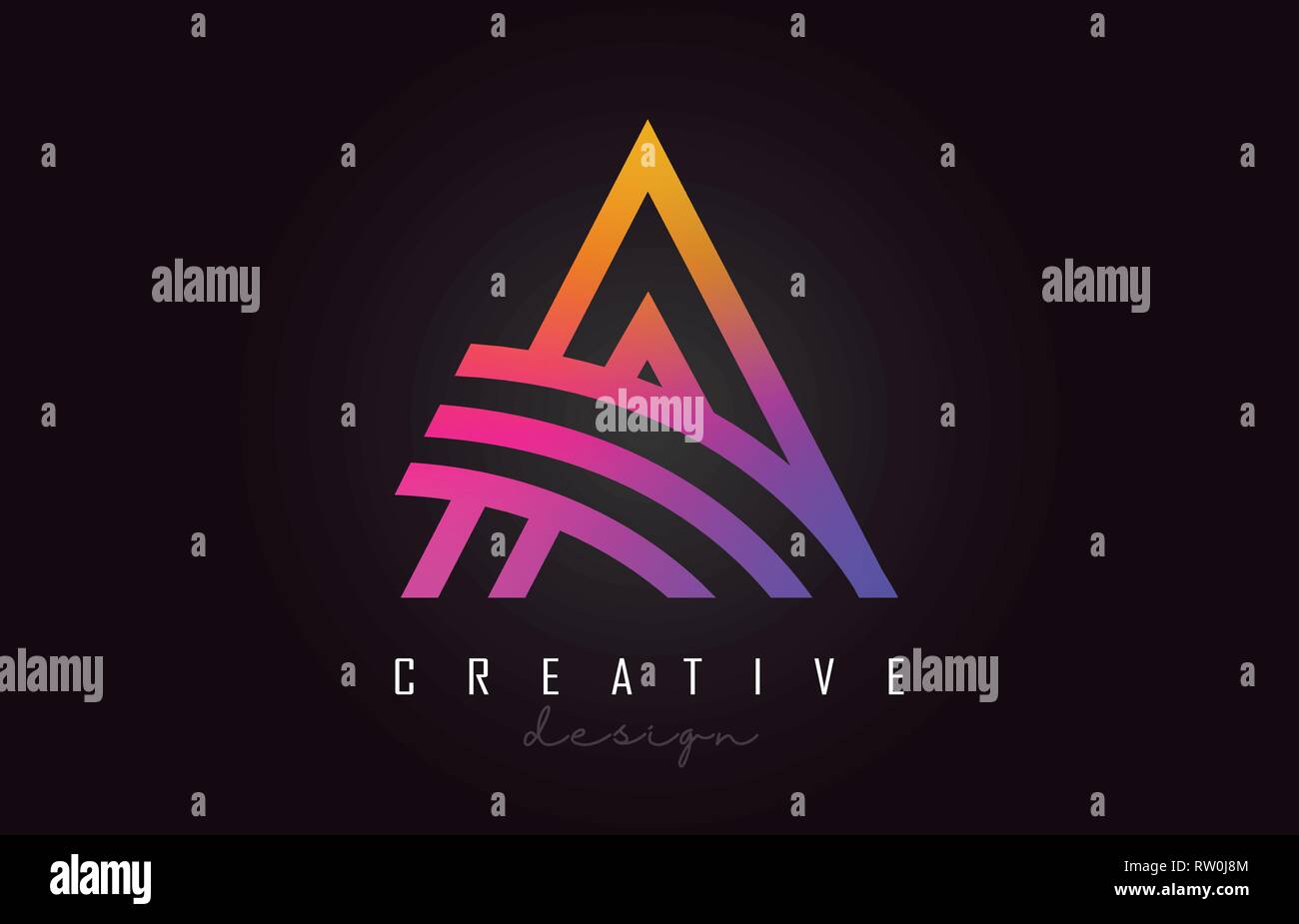 A Purple Letter Logo Monogram Vector Design. Creative A Vibrant ...