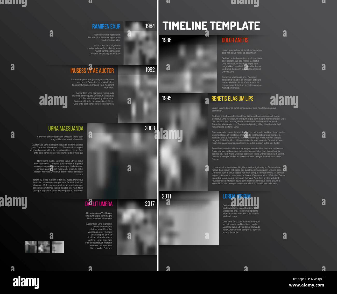 Vector Infographic Company Milestones Timeline Template with big ...