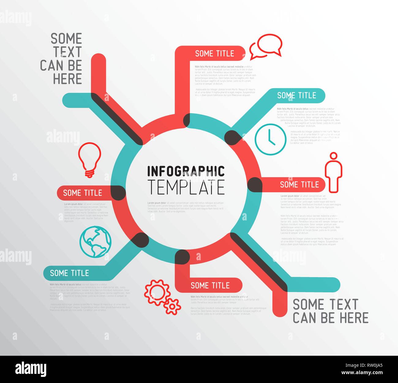 Vector Infographic report template made from bold red and teal marker ...