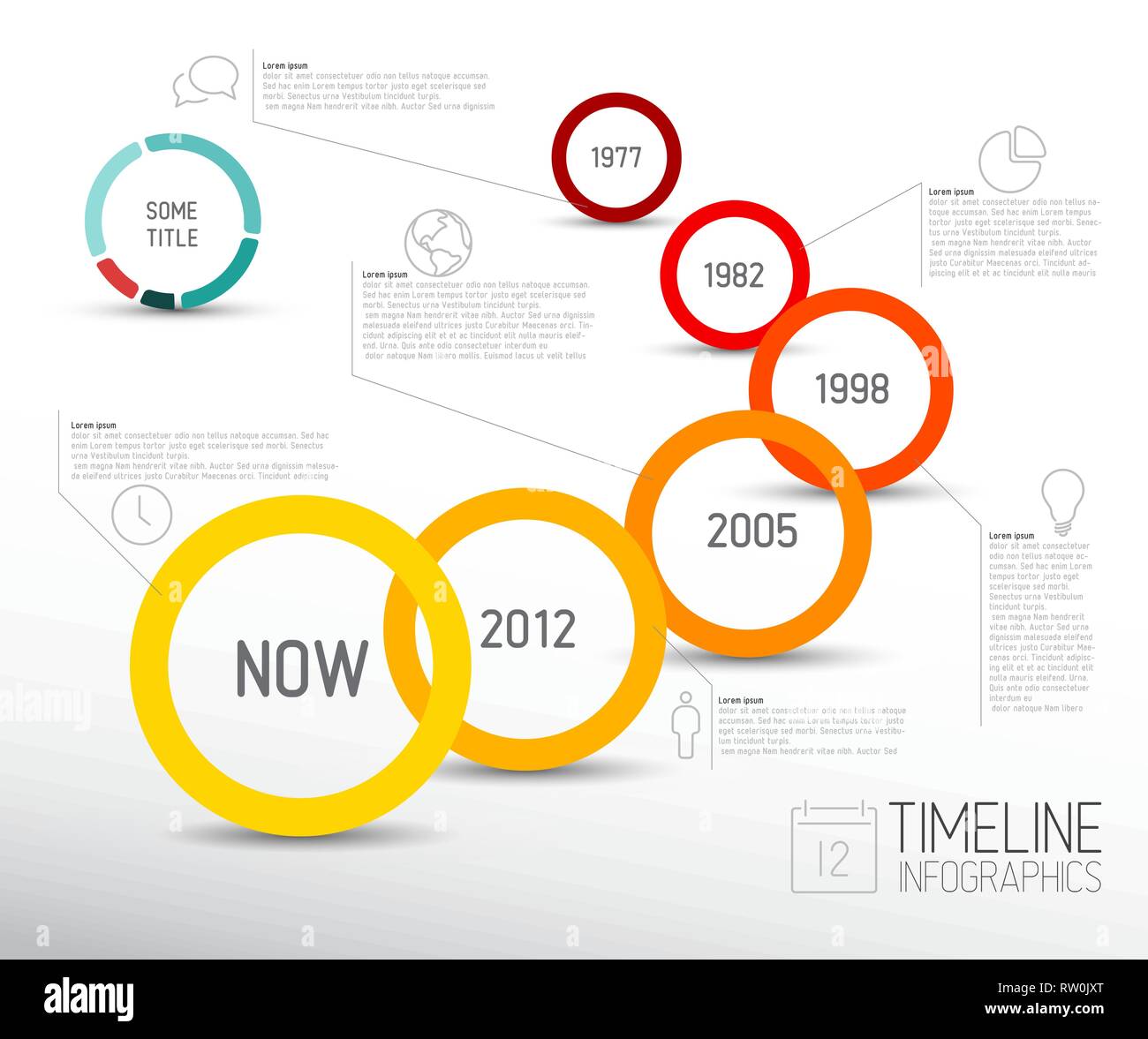 Vector Infographic timeline report template with icons and circles ...
