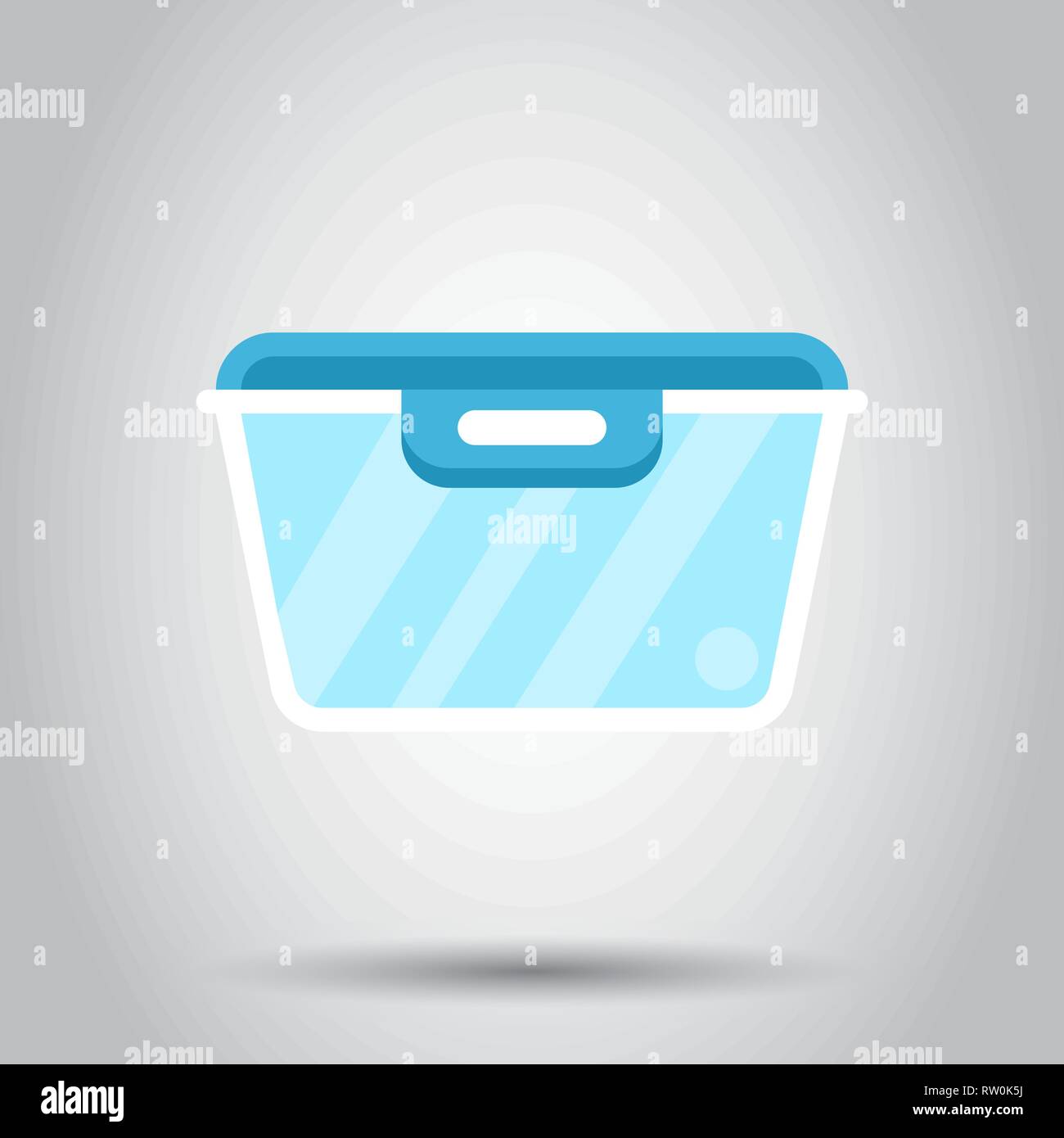 Food container icon in flat style. Kitchen bowl vector illustration on ...
