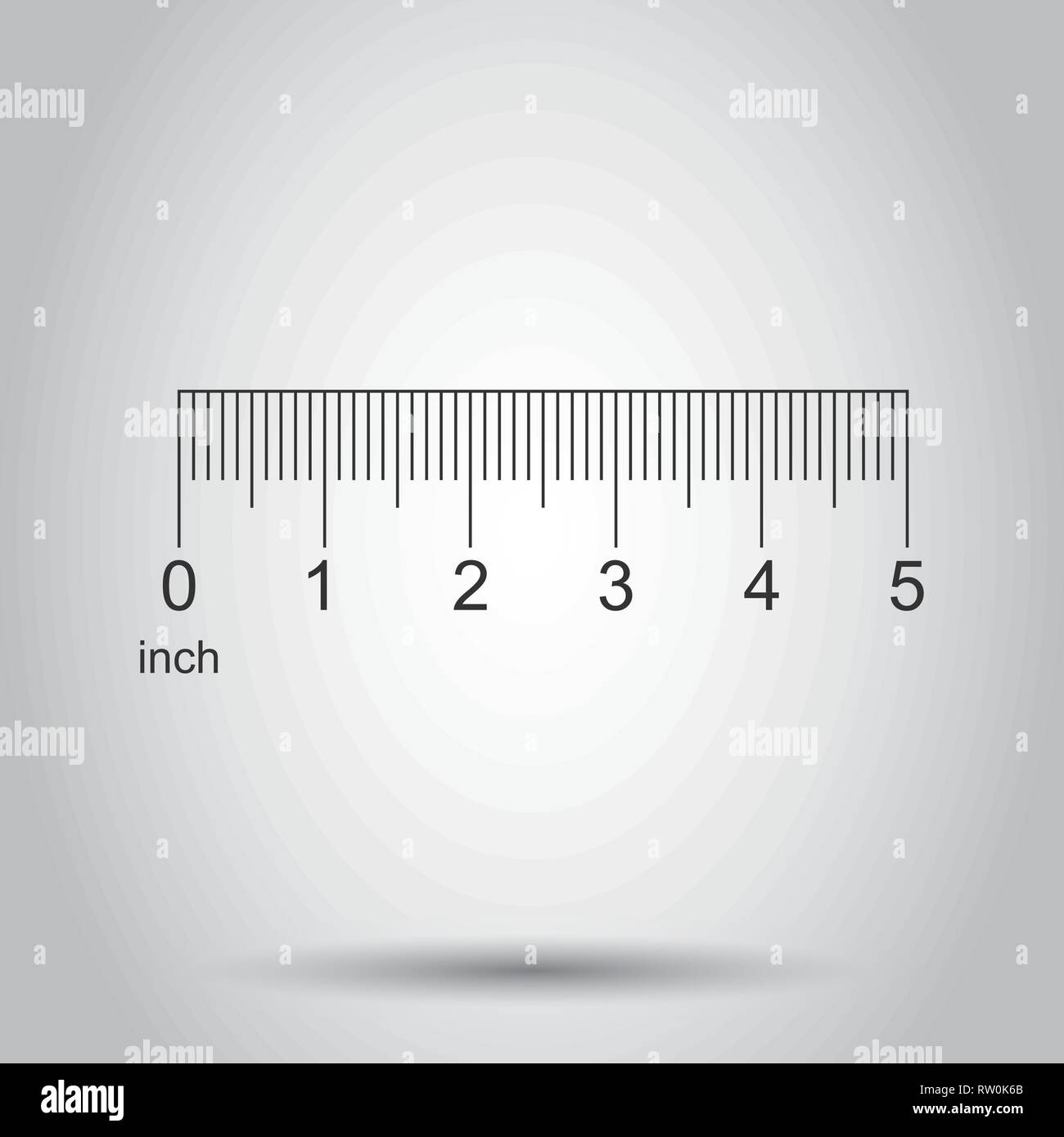 Ruler 5 inch icon in flat style. Meter measure instrument vector ... Ruler 5 inch icon in flat style. Meter measure instrument vector ...
