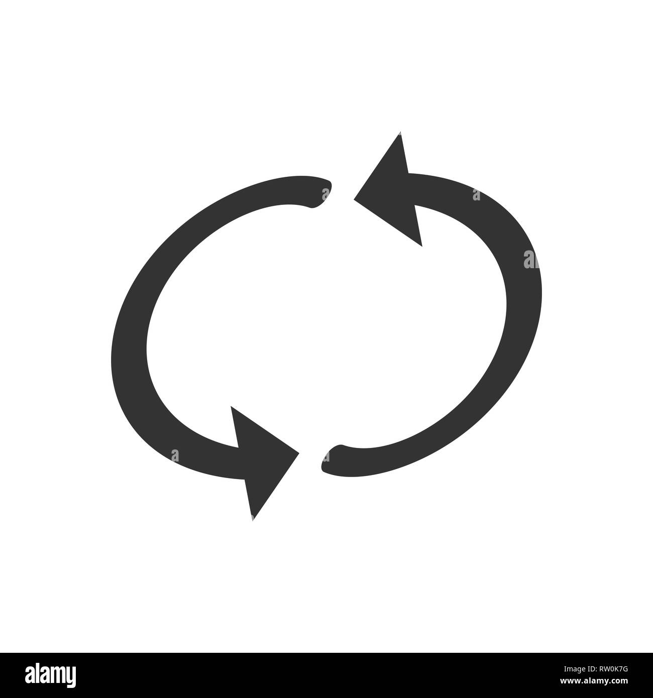 Arrow rotation icon in flat style. Sync action vector illustration on ...