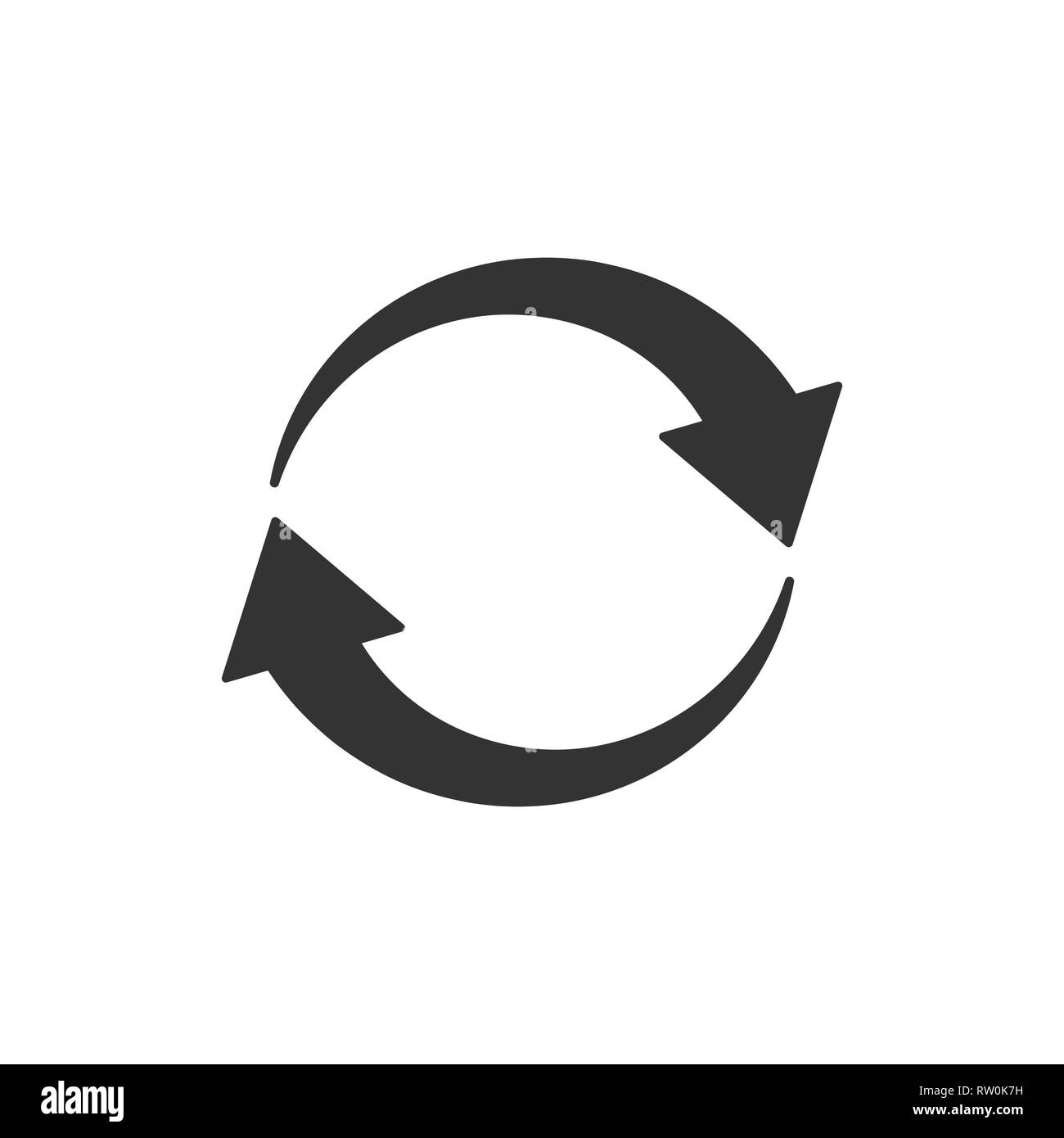 Arrow rotation icon in flat style. Sync action vector illustration on white isolated background ...