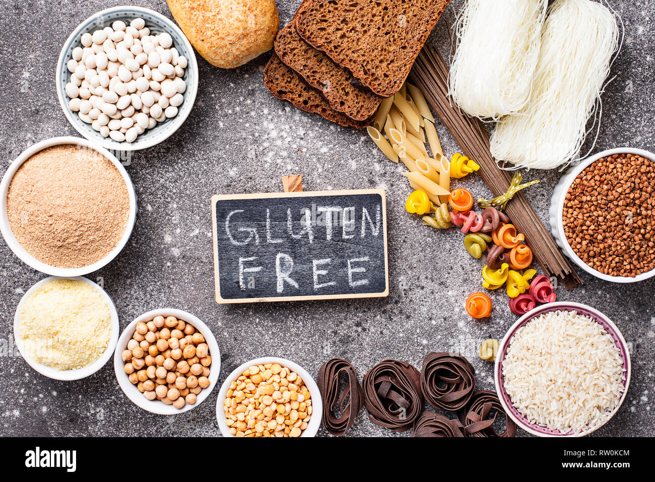 Set of gluten free products Stock Photo - Alamy