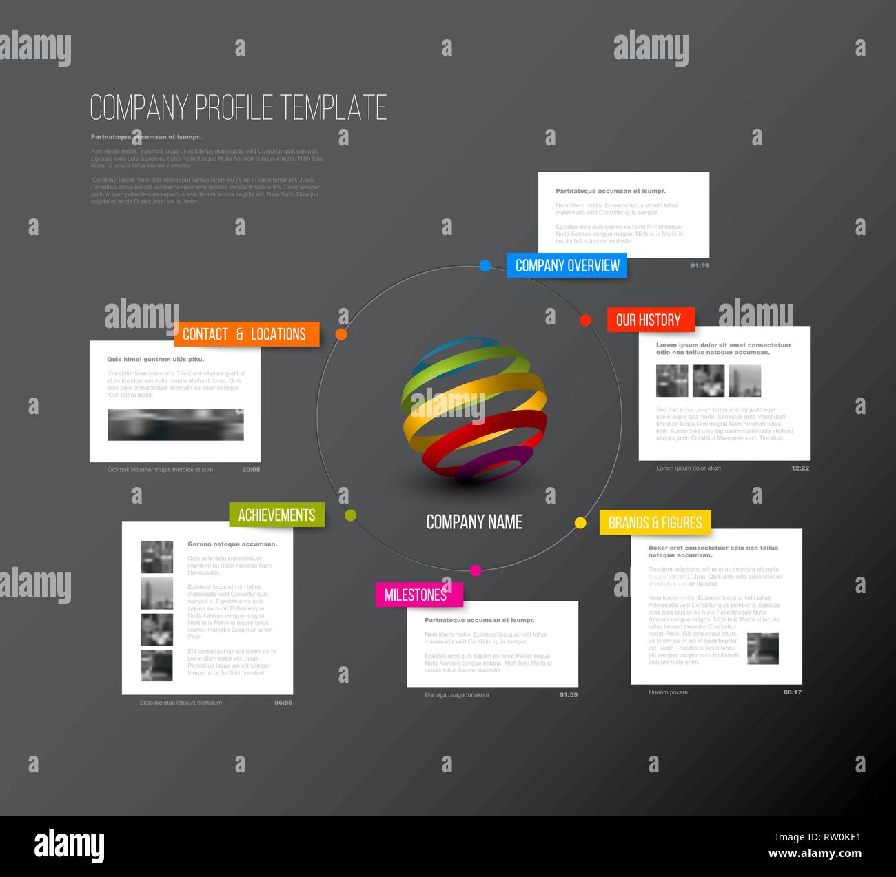Vector Company infographic overview design template with colorful ...