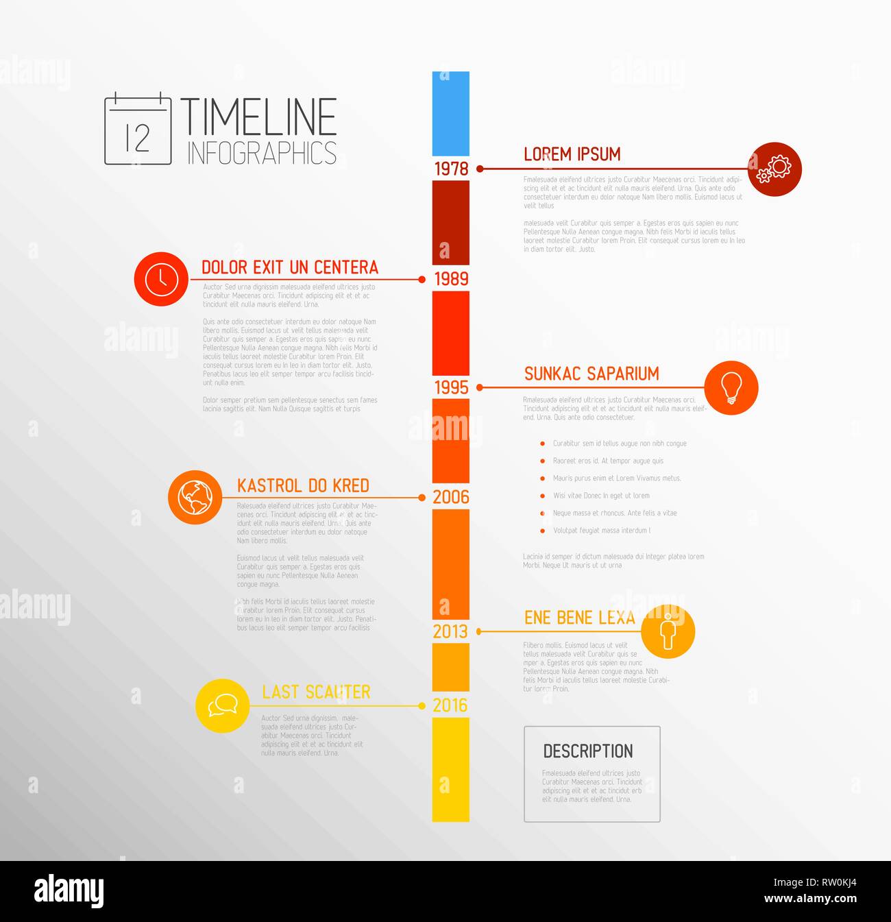 Vector Infographic timeline report template with the biggest milestones ...