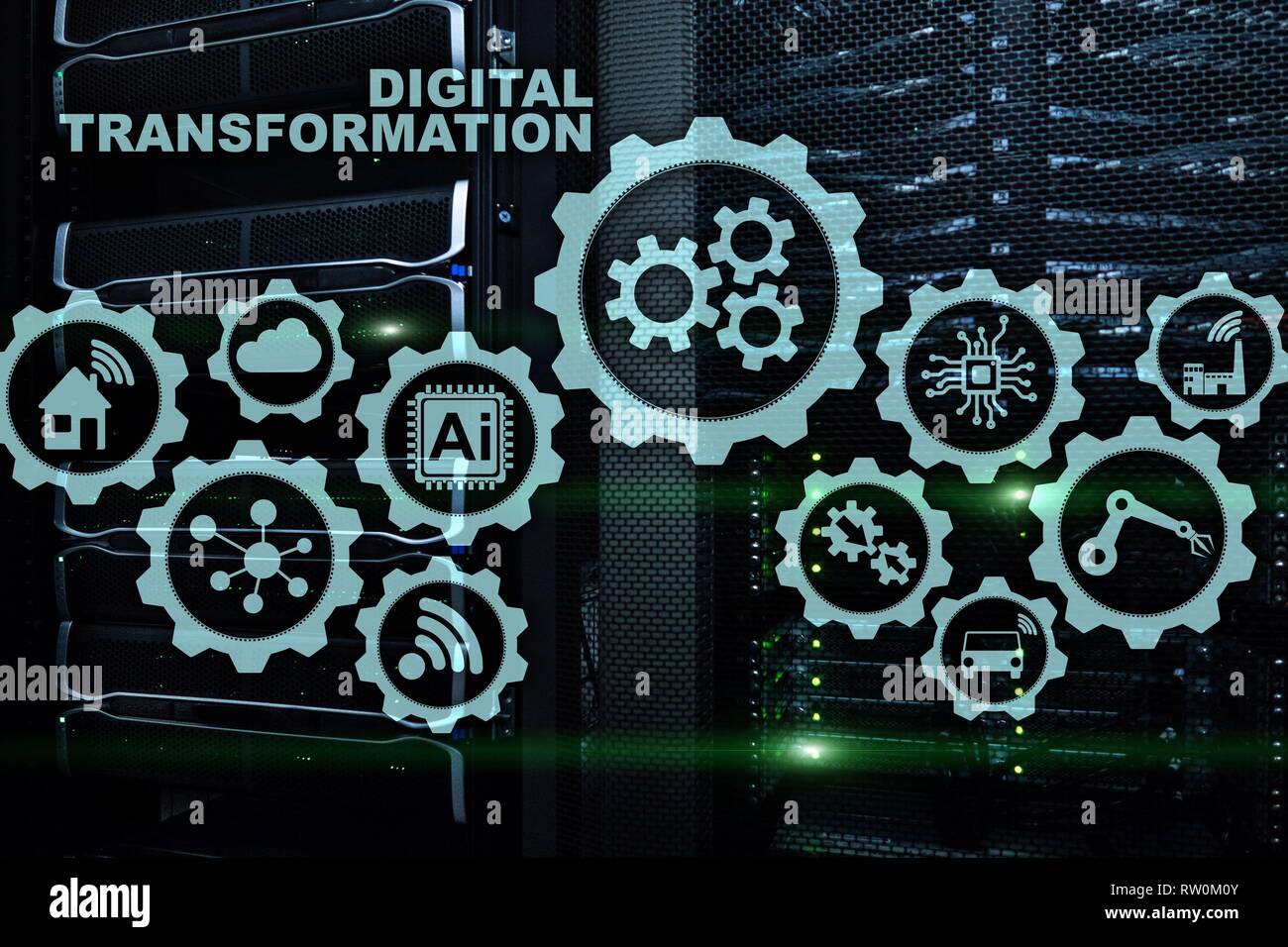 Digital Transformation Concept of digitalization of technology business ...