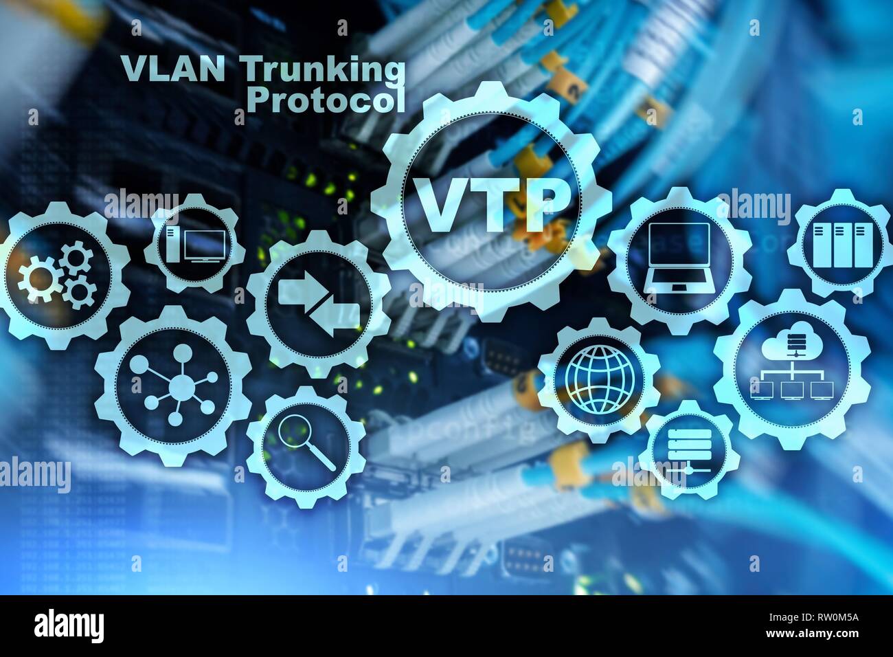 VLAN Trunking Protocol. Virtual Local Area Network. VTP Stock Photo - Alamy