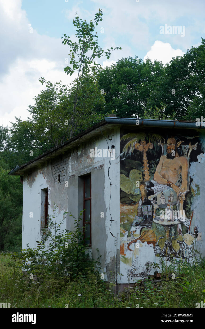 Old bar building in the village. Bieszczady, Poland Stock Photo - Alamy