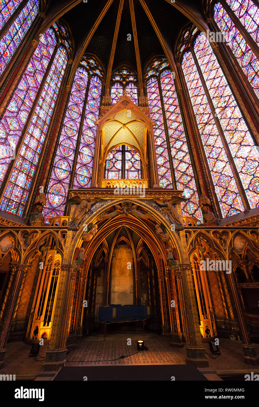 Stained glass windows of Saint Chapelle Stock Photo - Alamy