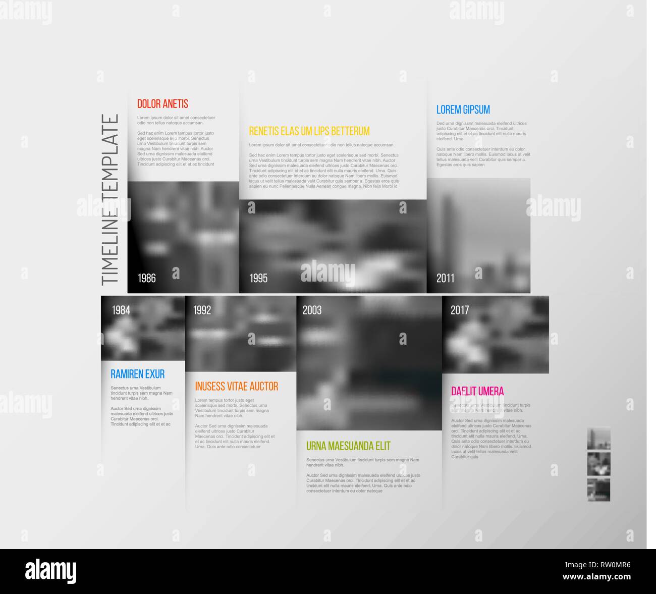 Vector Infographic Company Milestones Timeline Template with big ...