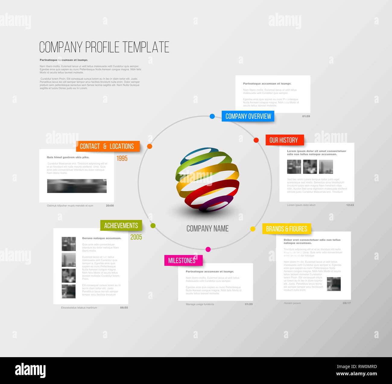 Vector Company infographic overview design template with colorful ...